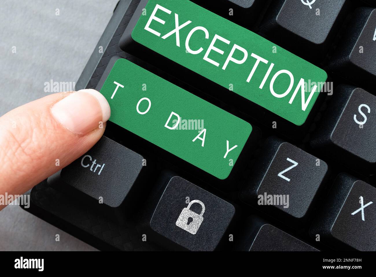 Conceptual caption Exception. Concept meaning person or thing that is ...