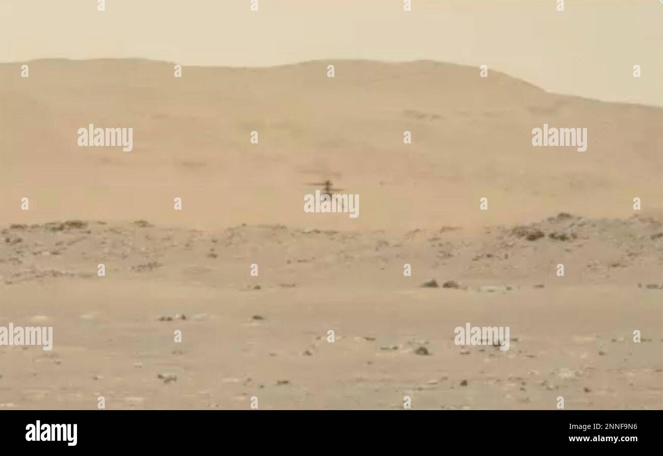 In this image from video made available by NASA, the Mars Ingenuity ...