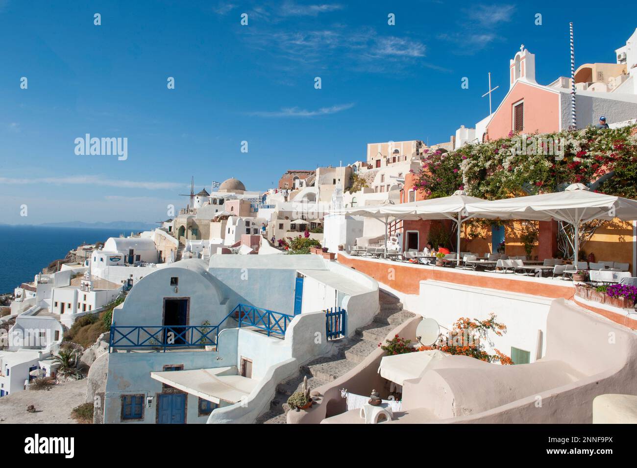 Europe, Greece, Santorini, Oia. View of homes in Oia, Santorini Stock ...