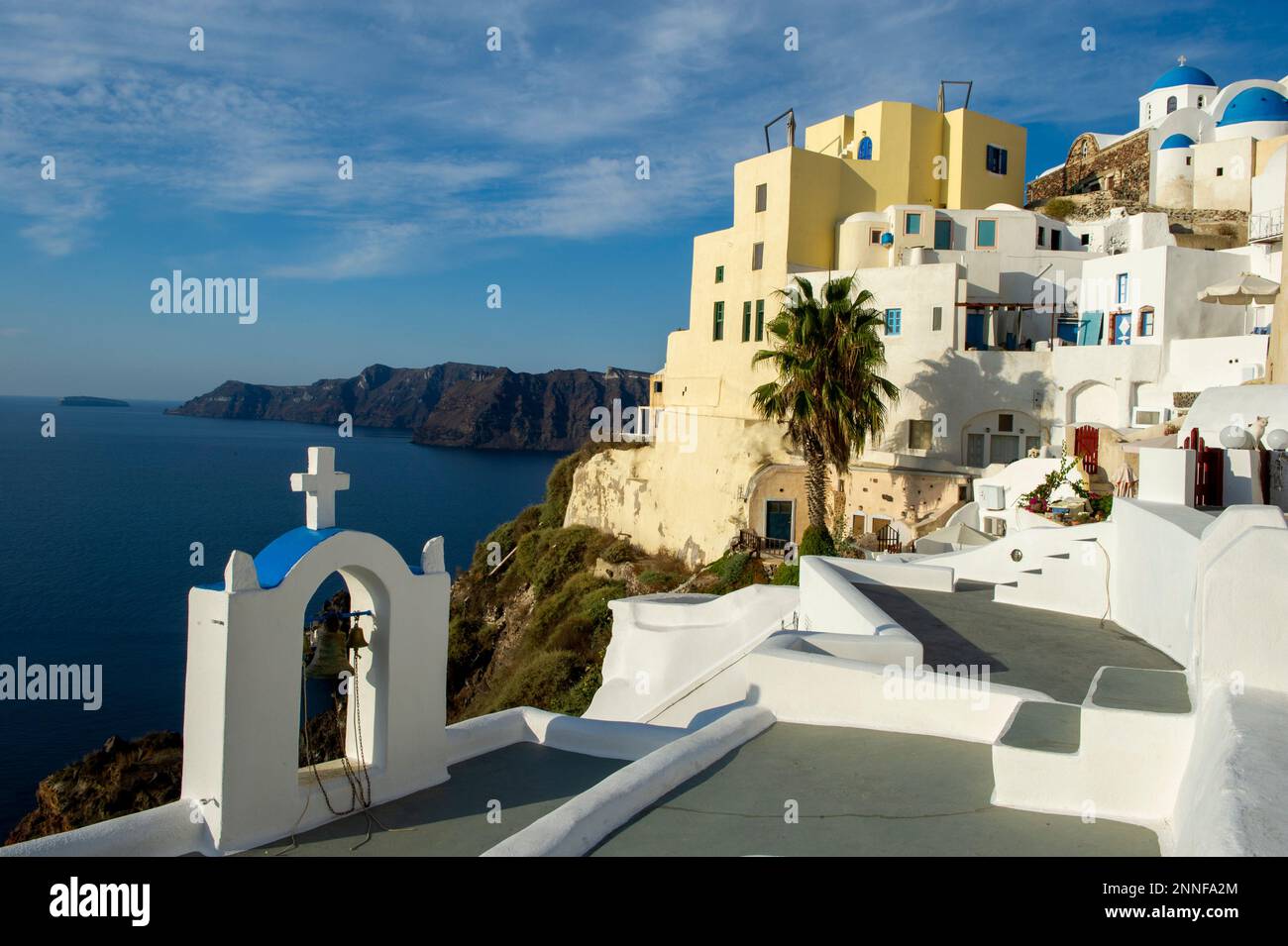 Europe, Greece, Santorini, Oia. View of the Aegean Sea through the arch ...