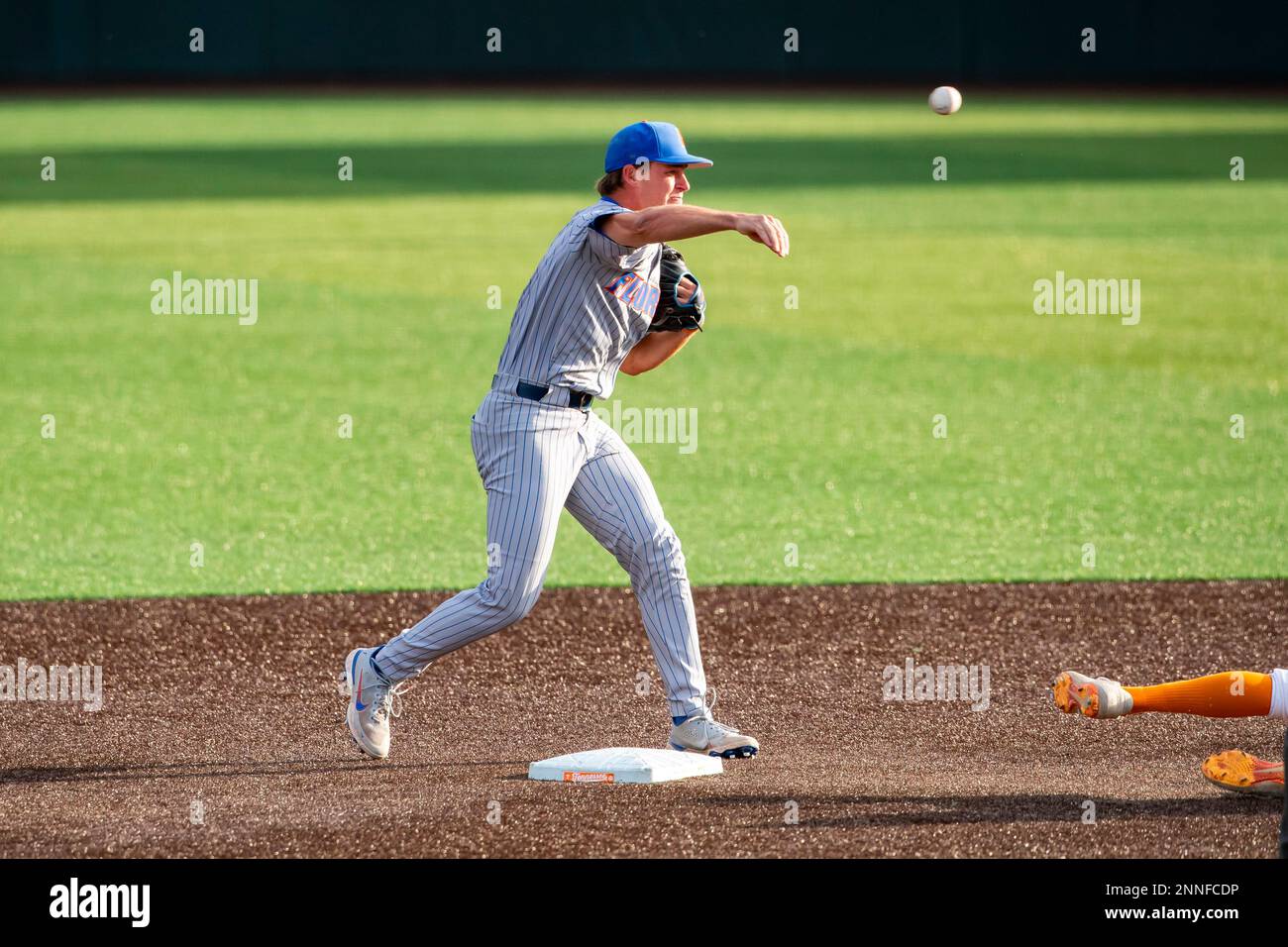 Florida Gators second baseman Colby Halter (5) makes a throw to first ...
