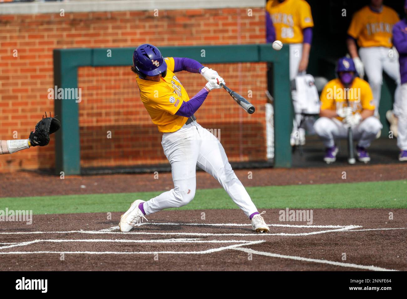 LSU Tigers right fielder Dylan Crews (3) at bat against the Tennessee ...
