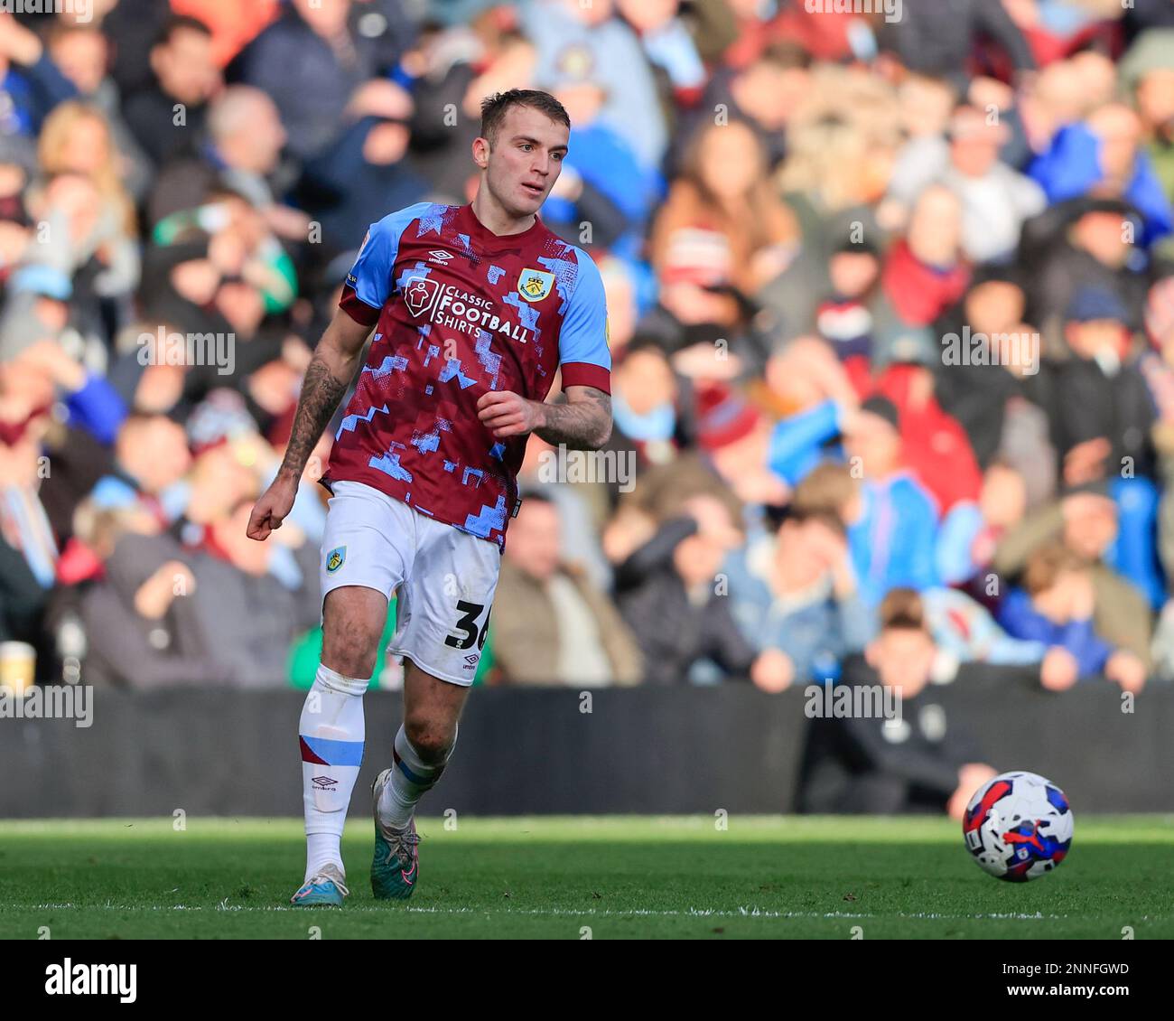 Jordan Beyer #36 of Burnley during the Sky Bet Championship match ...