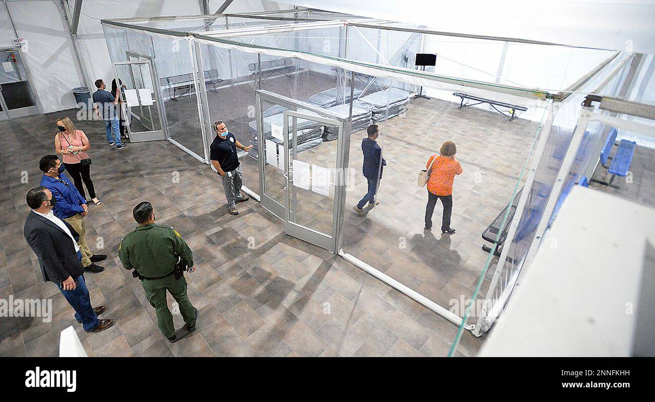 People touring the U.S. Border Patrol Yuma Sector, soft-sided ...