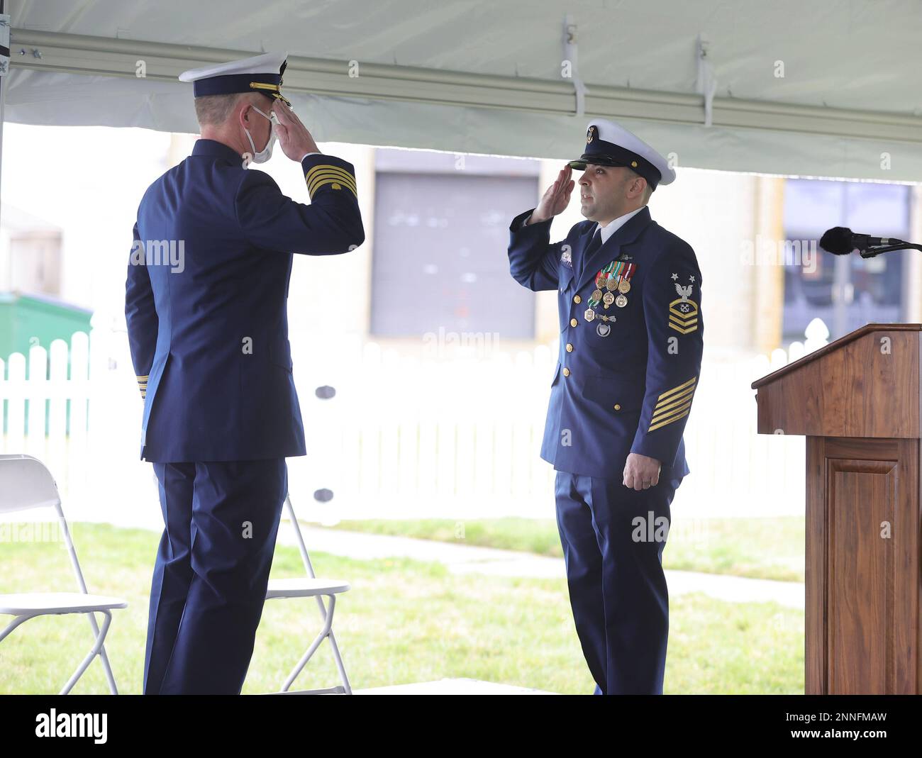 Captain Jonathan Theel, left USCG Commander, USCG Sector Delaware Bay ...