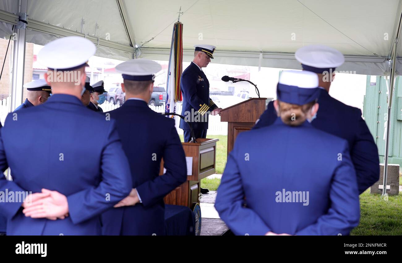 Captain Jonathan Theel, left USCG Commander, USCG Sector Delaware Bay ...