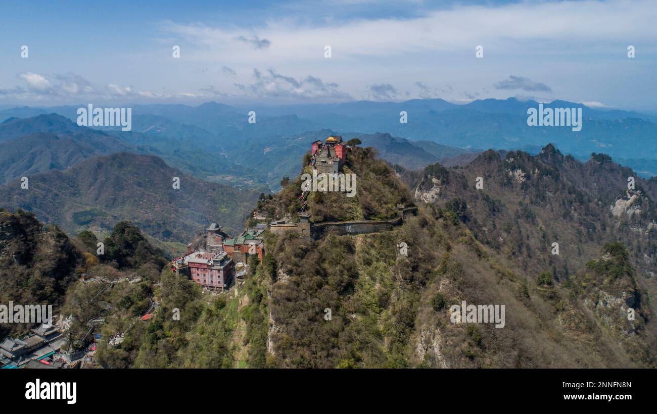 A view of the Golden Top of Wudang Mountain, one of the most famous ...