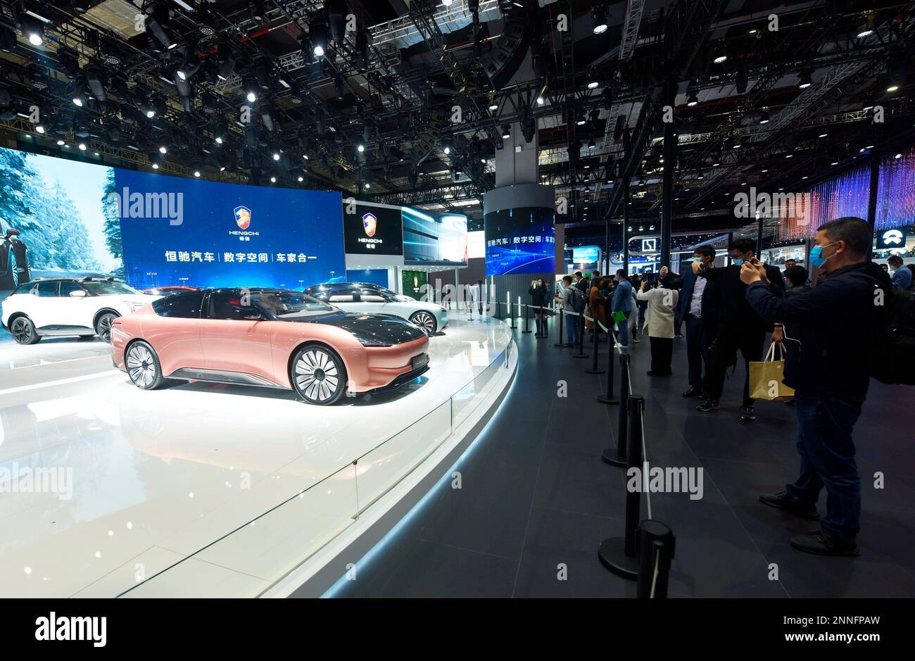A view of the models of Hengchi cars at the Shanghai Auto Show in ...