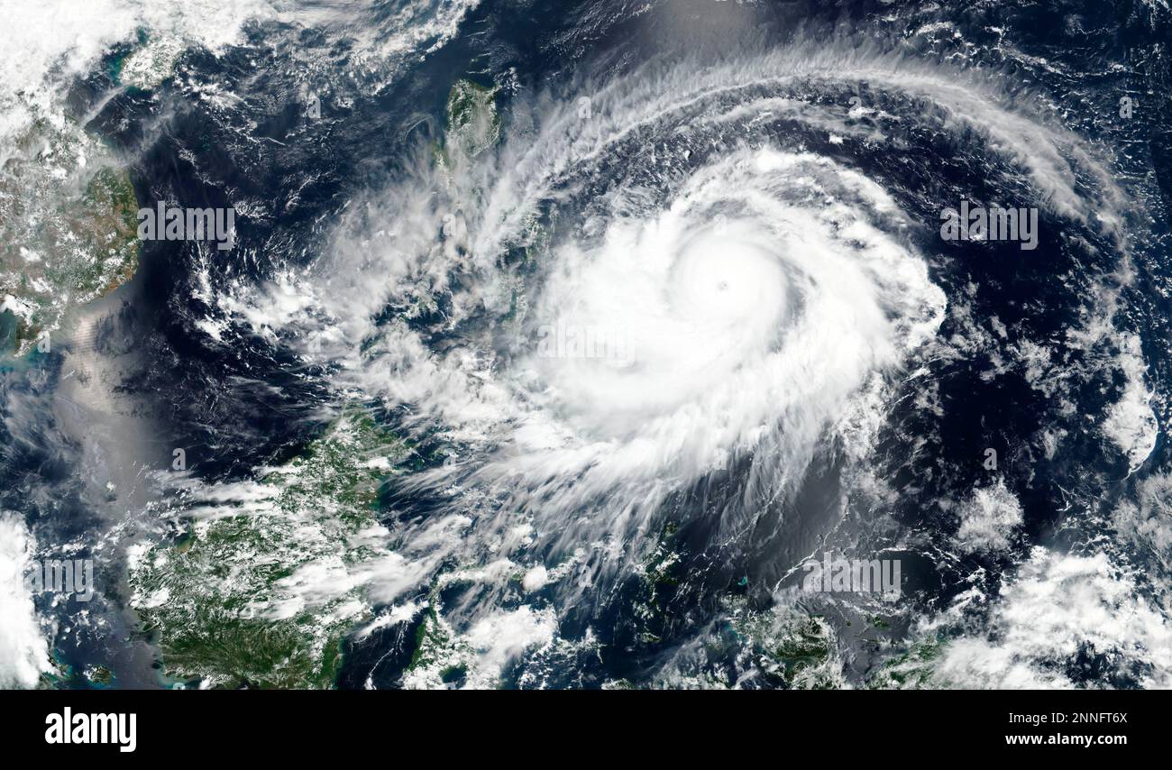 This April, 17, 2021 satellite image released NASA shows typhoon ...
