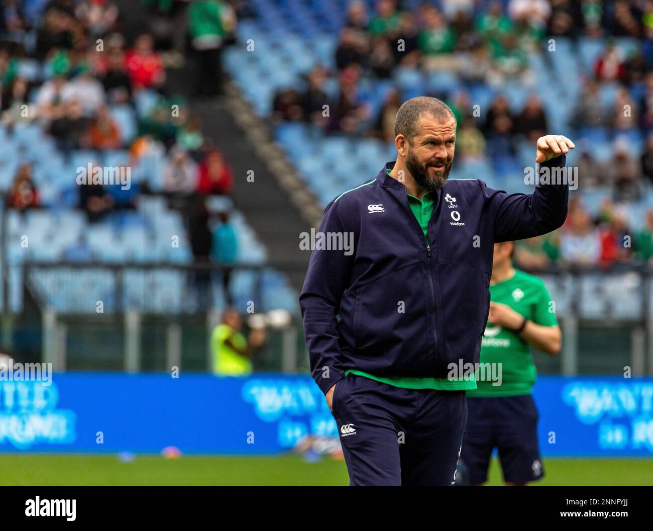 Rome, Italy. 25 Feb 2023. Ireland Head Coach Andy Farrell on the pitch ...