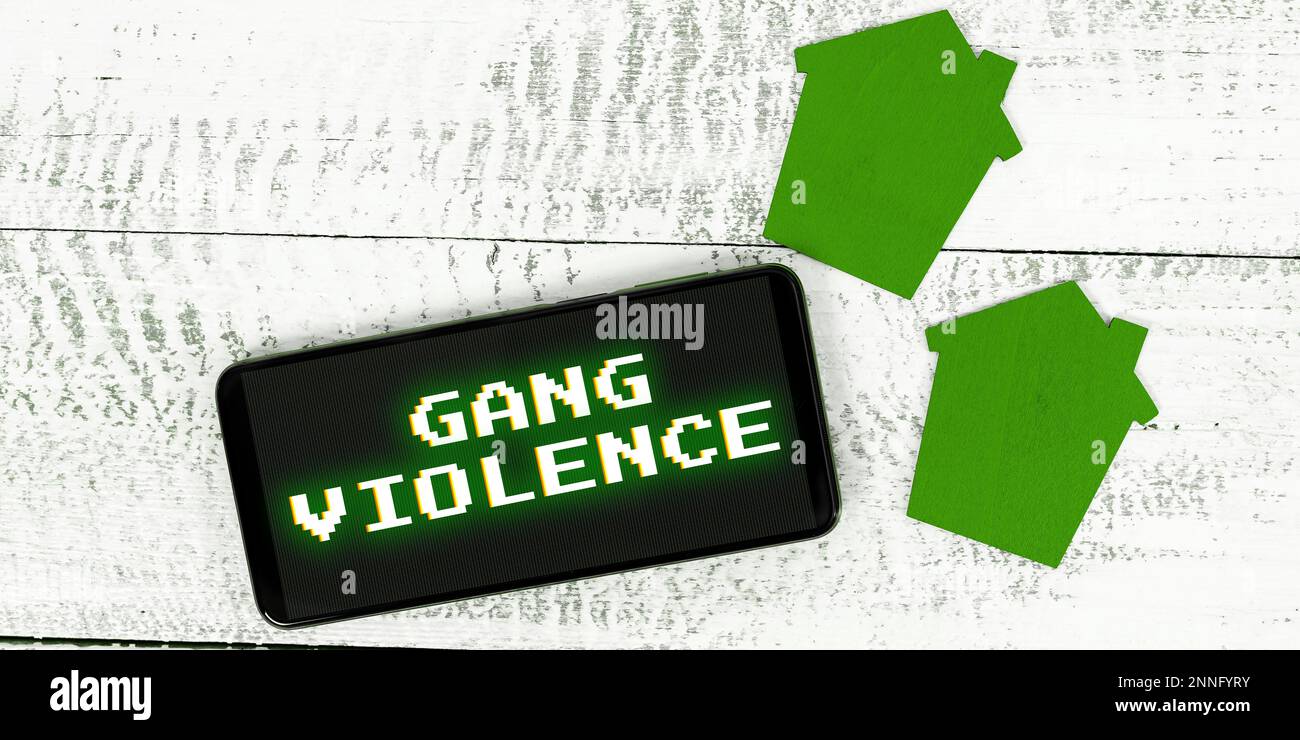 Text showing inspiration Gang Violence. Business concept infringement ...