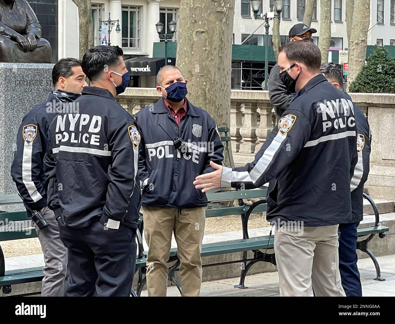 Photo by: STRF/STAR MAX/IPx 2021 4/18/21 NYPD at an AAPI & BIPOCC: US vs. THEM 5K run at Bryant ...