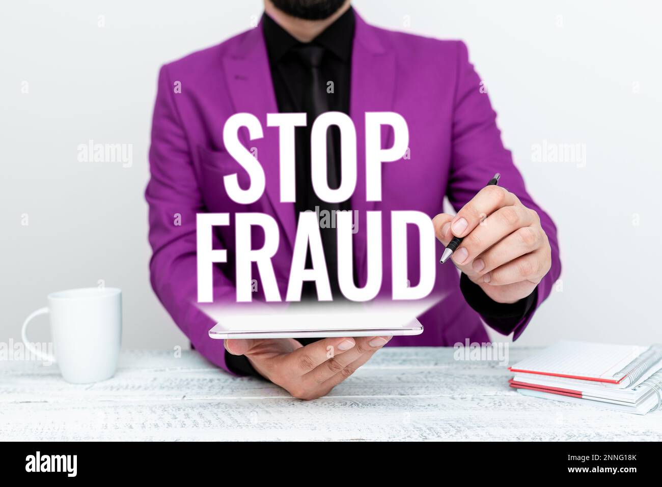 Conceptual display Stop Fraud. Business concept campaign advices people ...
