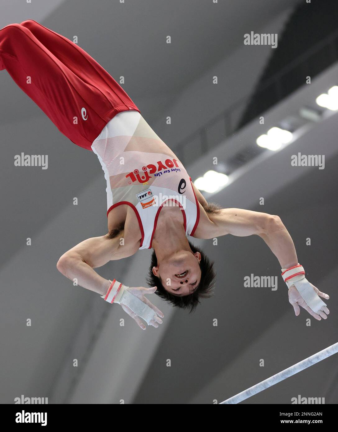 Kohei Uchimura, Japanese legendary artistic gymnast competes a ...