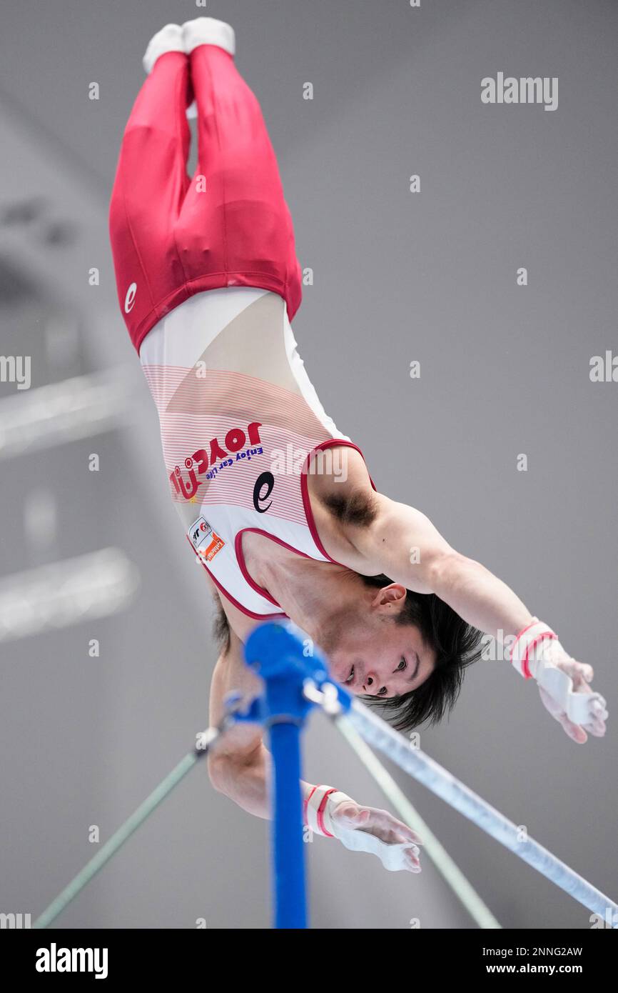 Kohei Uchimura, Japanese legendary artistic gymnast competes a ...