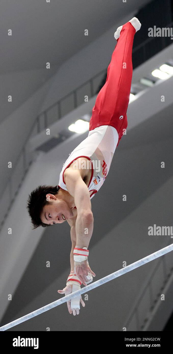 Kohei Uchimura, Japanese legendary artistic gymnast competes a ...