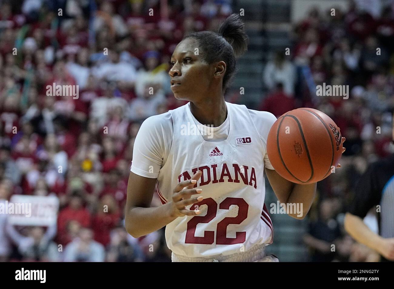 Indiana's Chloe Moore-McNeil dribbles during the second half of an NCAA ...
