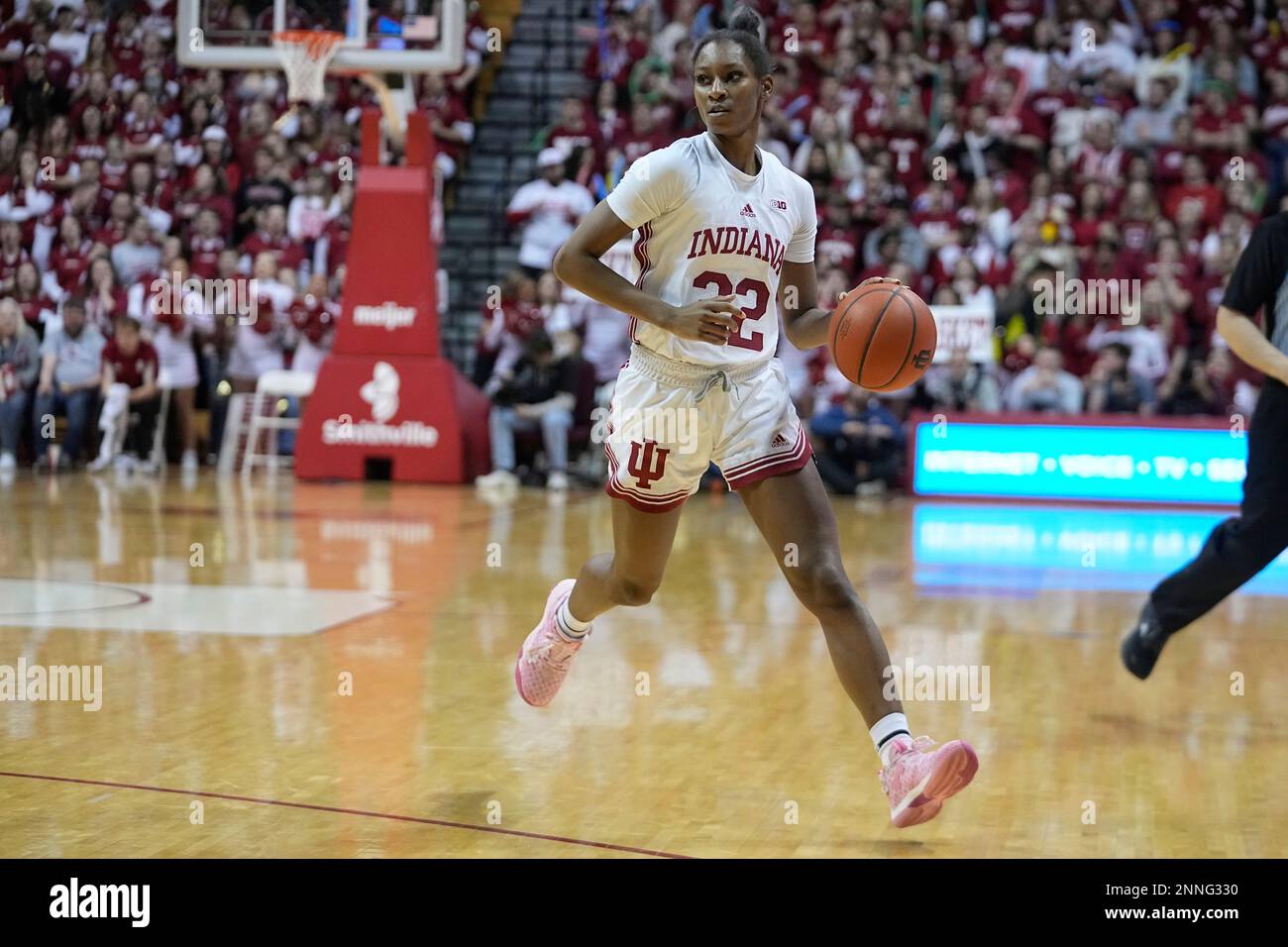 Indiana's Chloe Moore-McNeil dribbles during the second half of an NCAA ...