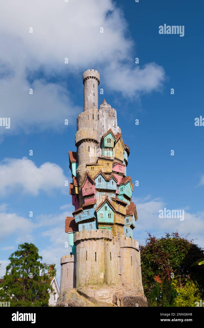 06.08.2021 Torquay, UK. Babbacombe Miniature Model Village. Wooden ...