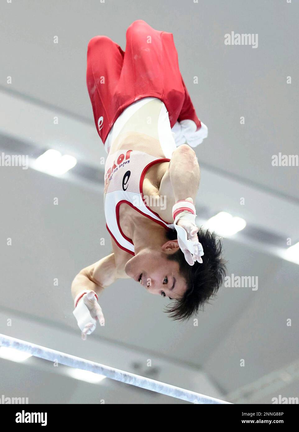 Kohei Uchimura, Japanese legendary artistic gymnast performs the ...