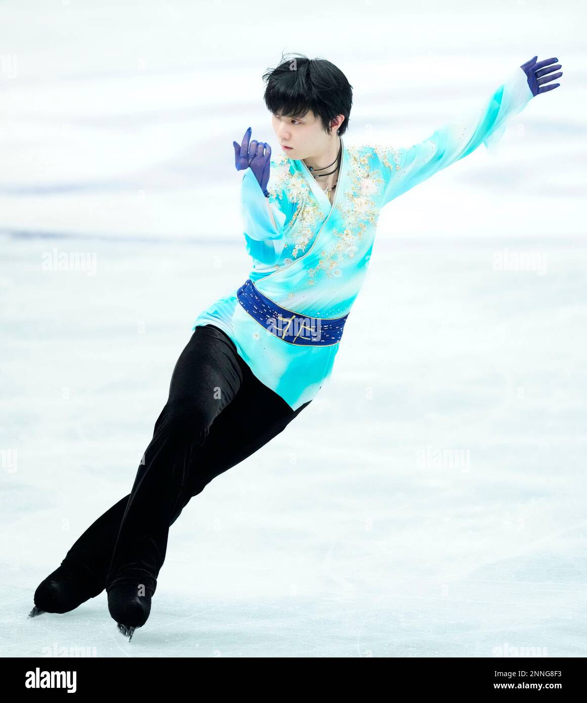 Japanese Yuzuru Hanyu performs during the men's free skating of the ISU ...