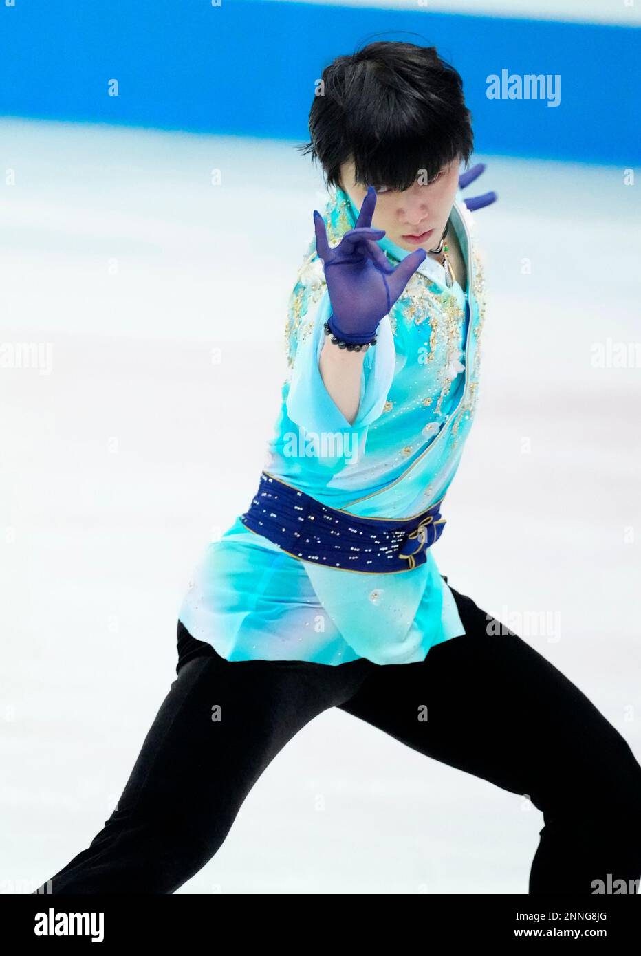 Japanese Yuzuru Hanyu performs during the men's free skating of the ISU ...