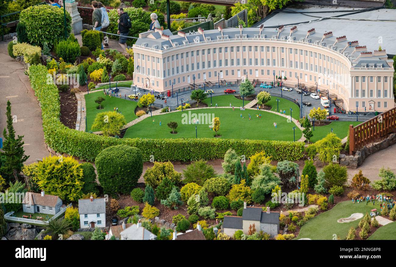 06.08.2021 Torquay, UK. Babbacombe Miniature Model Village. Scene from ...