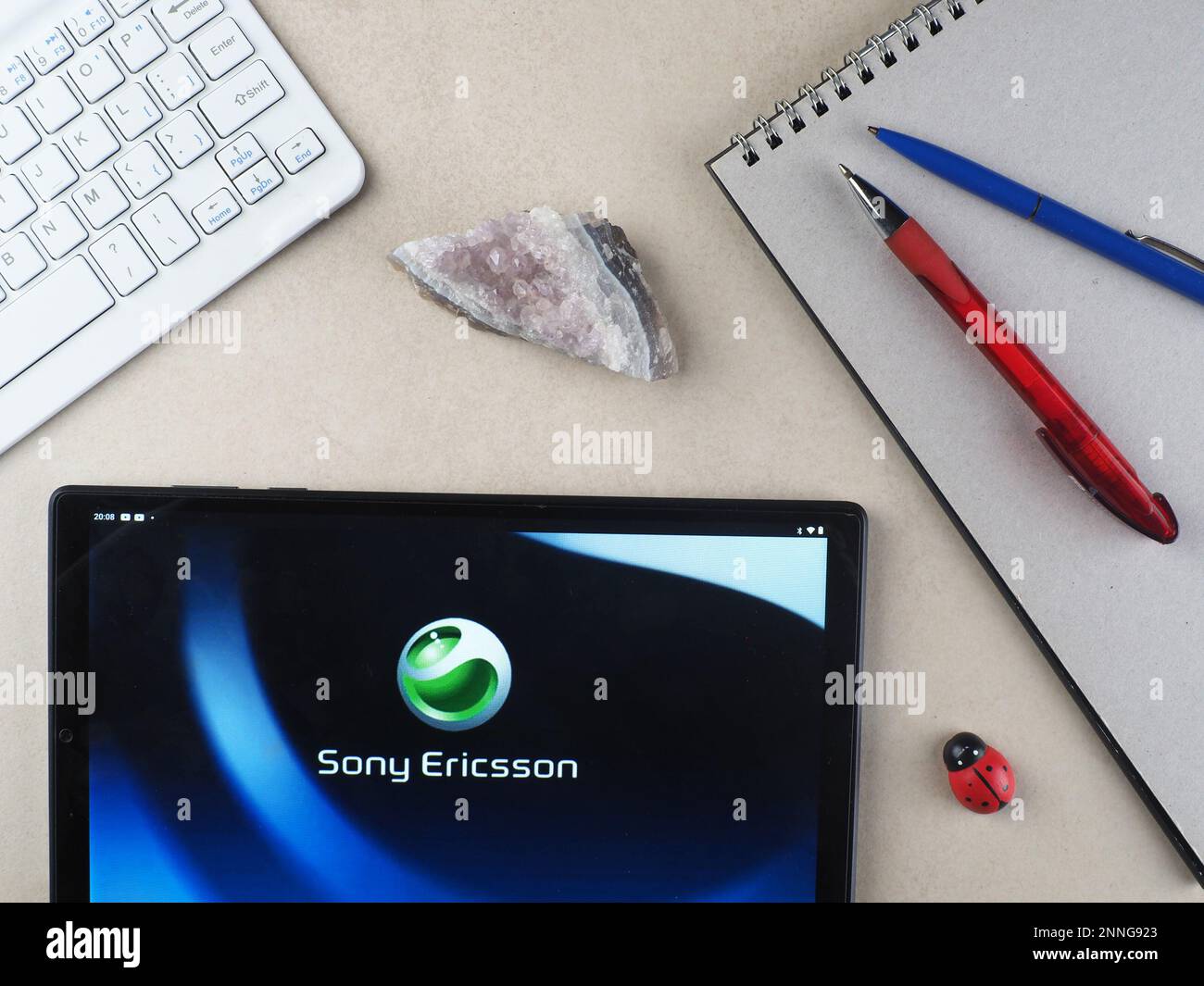 In this photo illustration, Sony Ericsson logo seen displayed on a ...