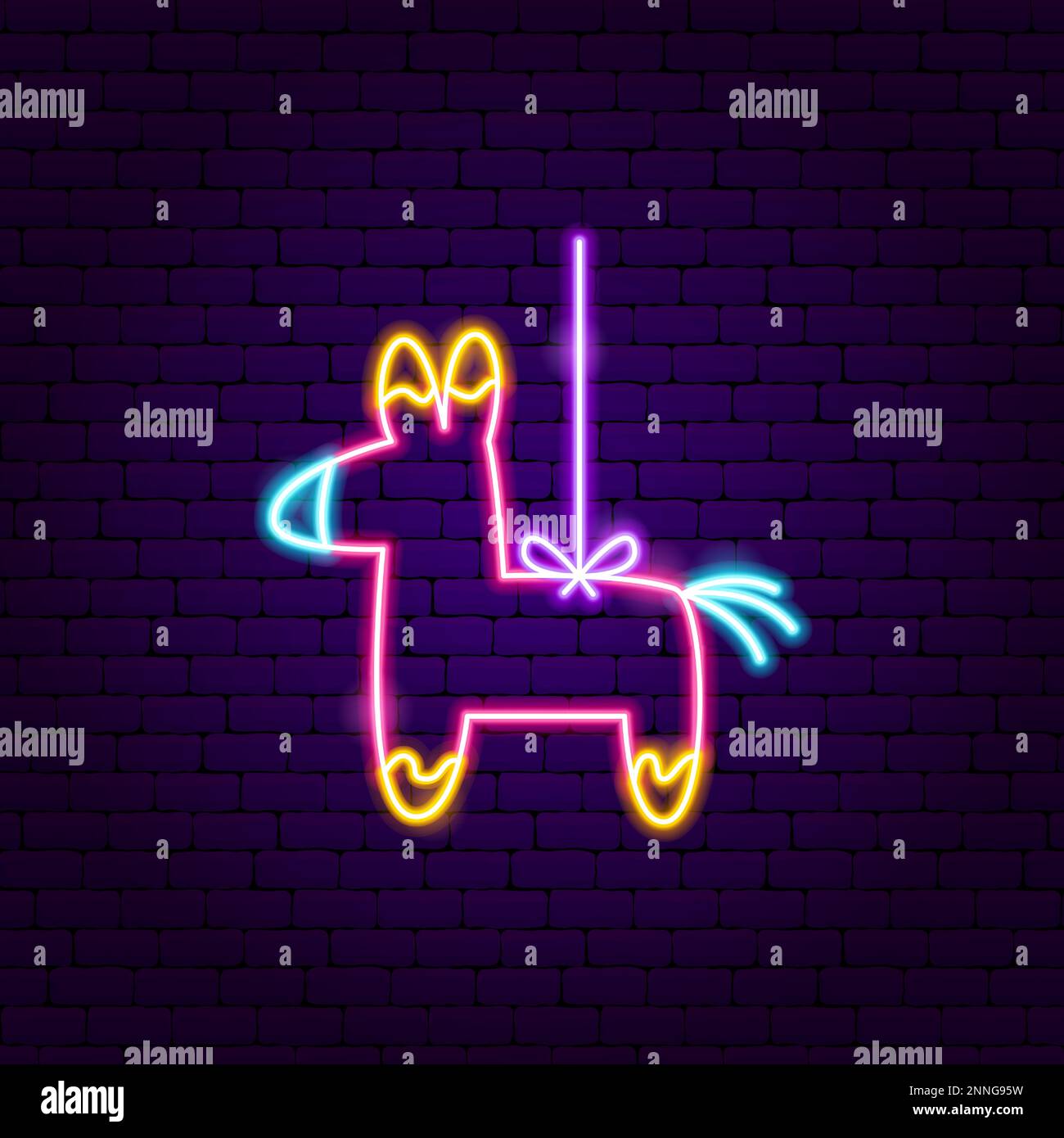 Pink Pinata Neon Sign Stock Vector Image & Art - Alamy