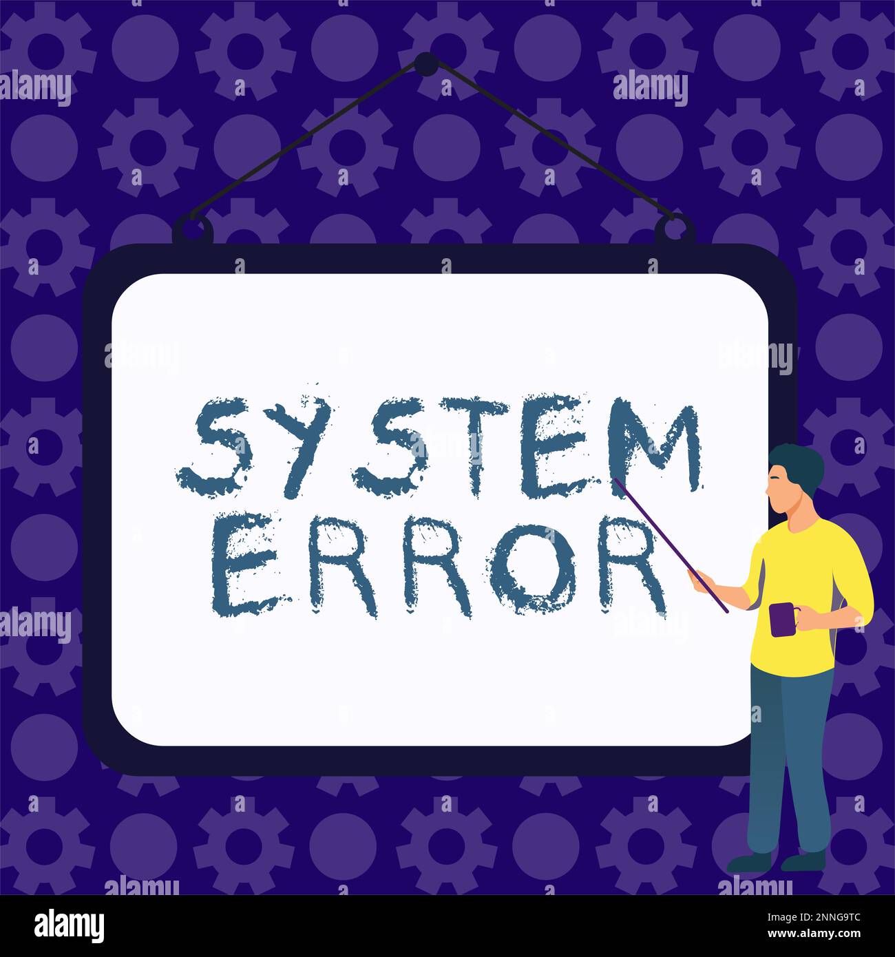 Conceptual caption System Error. Business showcase Technological ...