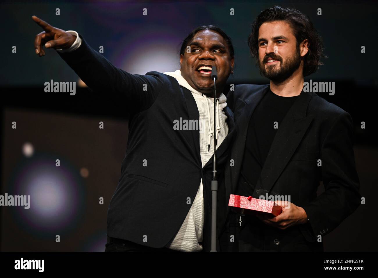 Berlin, Germany. 25th Feb, 2023. Matthew Thorne (r) and Derik Lynch at ...