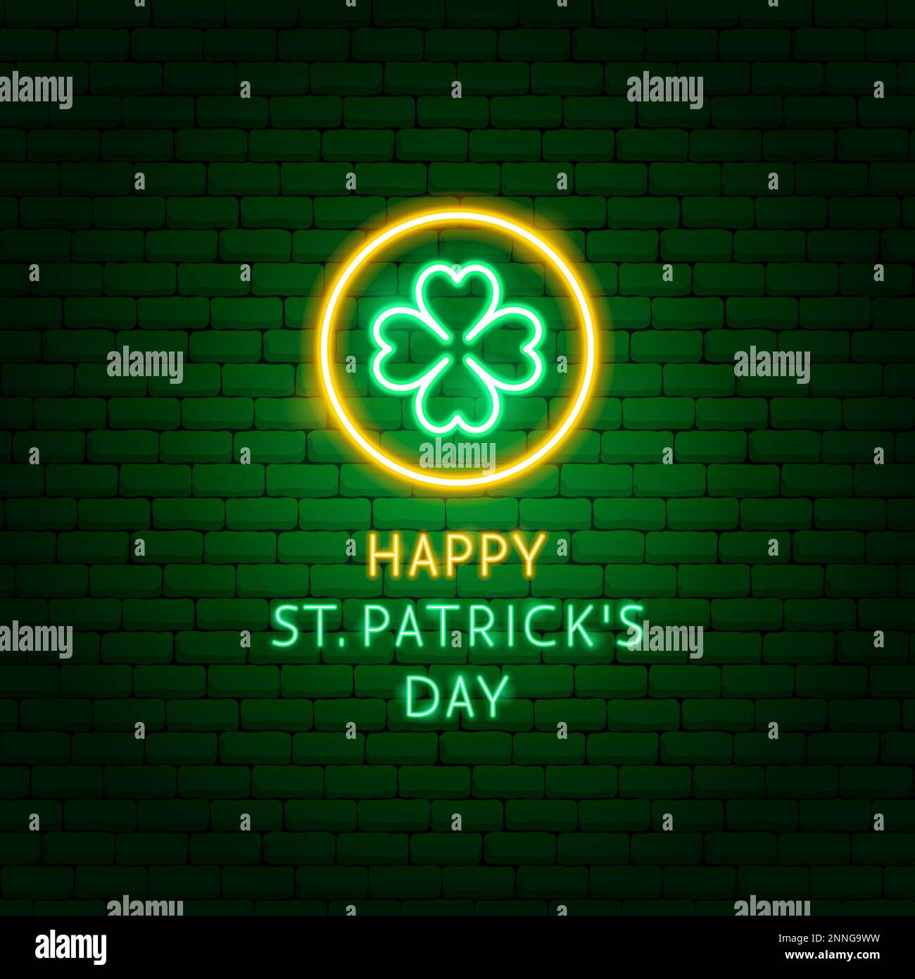 Saint patrick day neon clover hi-res stock photography and images - Alamy