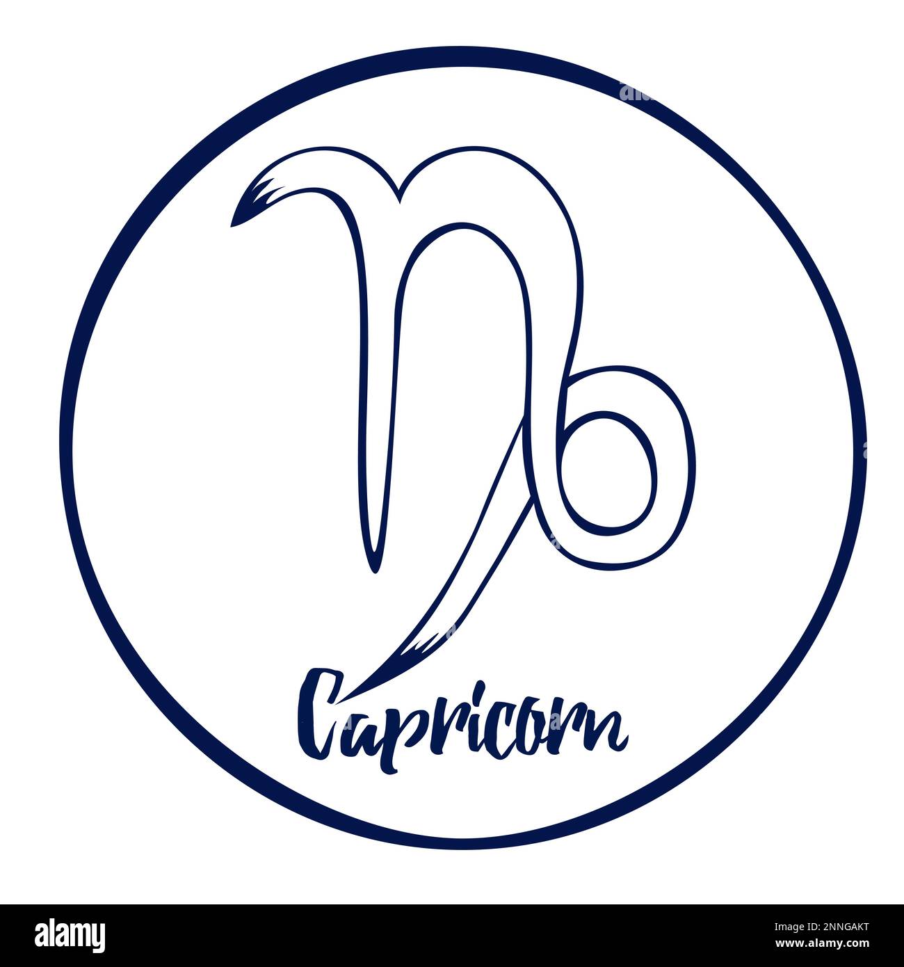 Hand drawn Zodiak signs. White Capricorn zodiac icons on a white background. Astrological ...