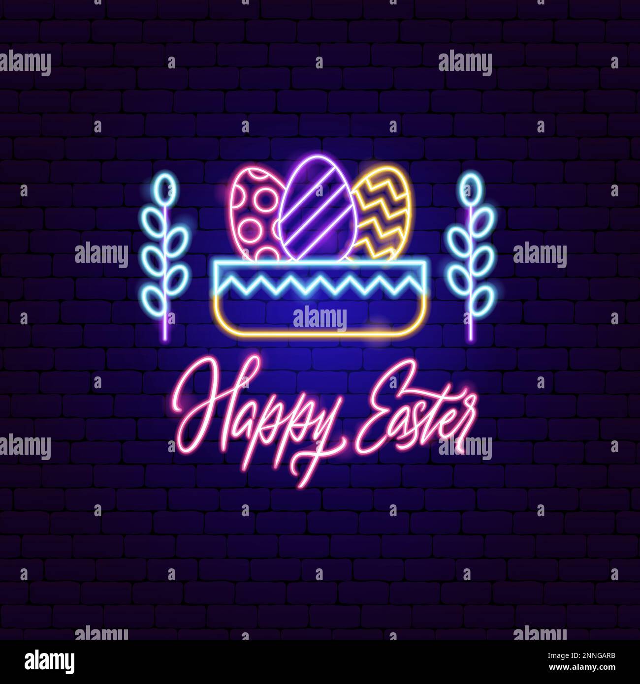 Background easter eggs willow Stock Vector Images - Alamy