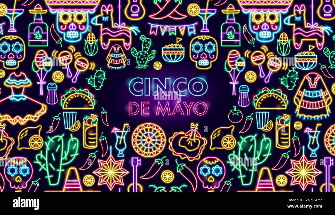 Cinco de Mayo Neon Banner Stock Vector Image & Art - Alamy