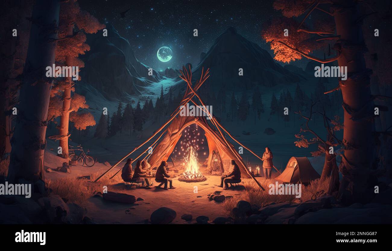 Firelight gathering hi-res stock photography and images - Alamy