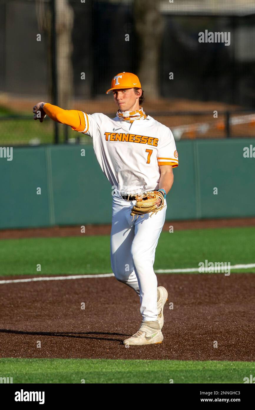 Tennessee Volunteers third baseman Jake Rucker (7) warms up prior to ...
