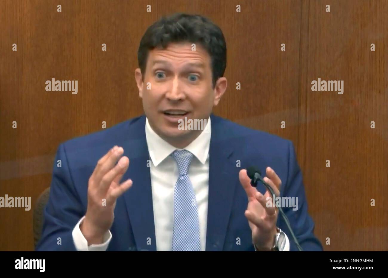 In this image from video, Dr. Jonathan Rich, a cardiologist, testifies ...