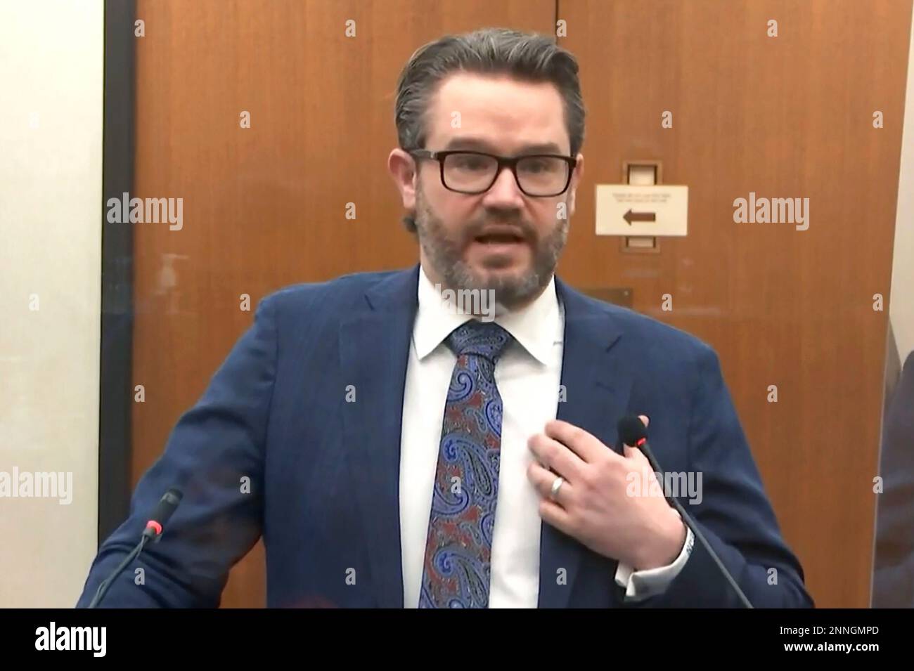 In this image from video, defense attorney Eric Nelson speaks as ...