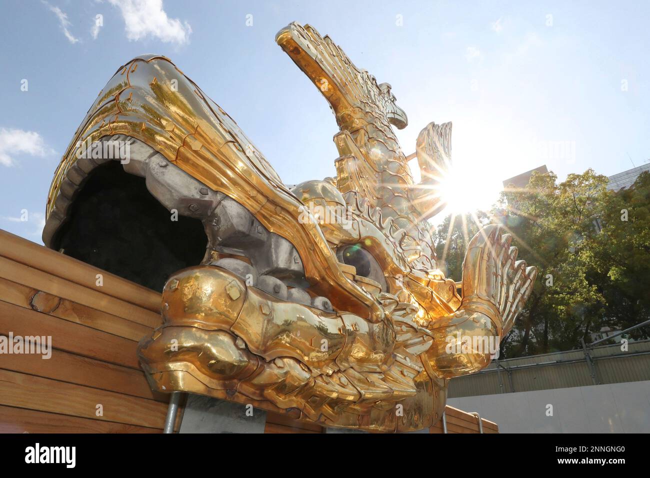Kinshachi (Kin no shachihoko), a Golden Tiger Fish Roof Ornament, is ...