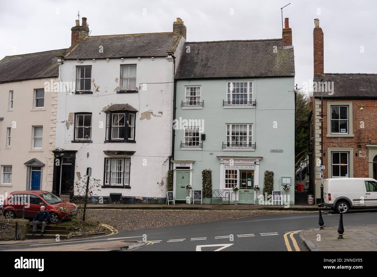 The Georgian Townhouse pancake cafe in the city of Durham, UK Stock ...