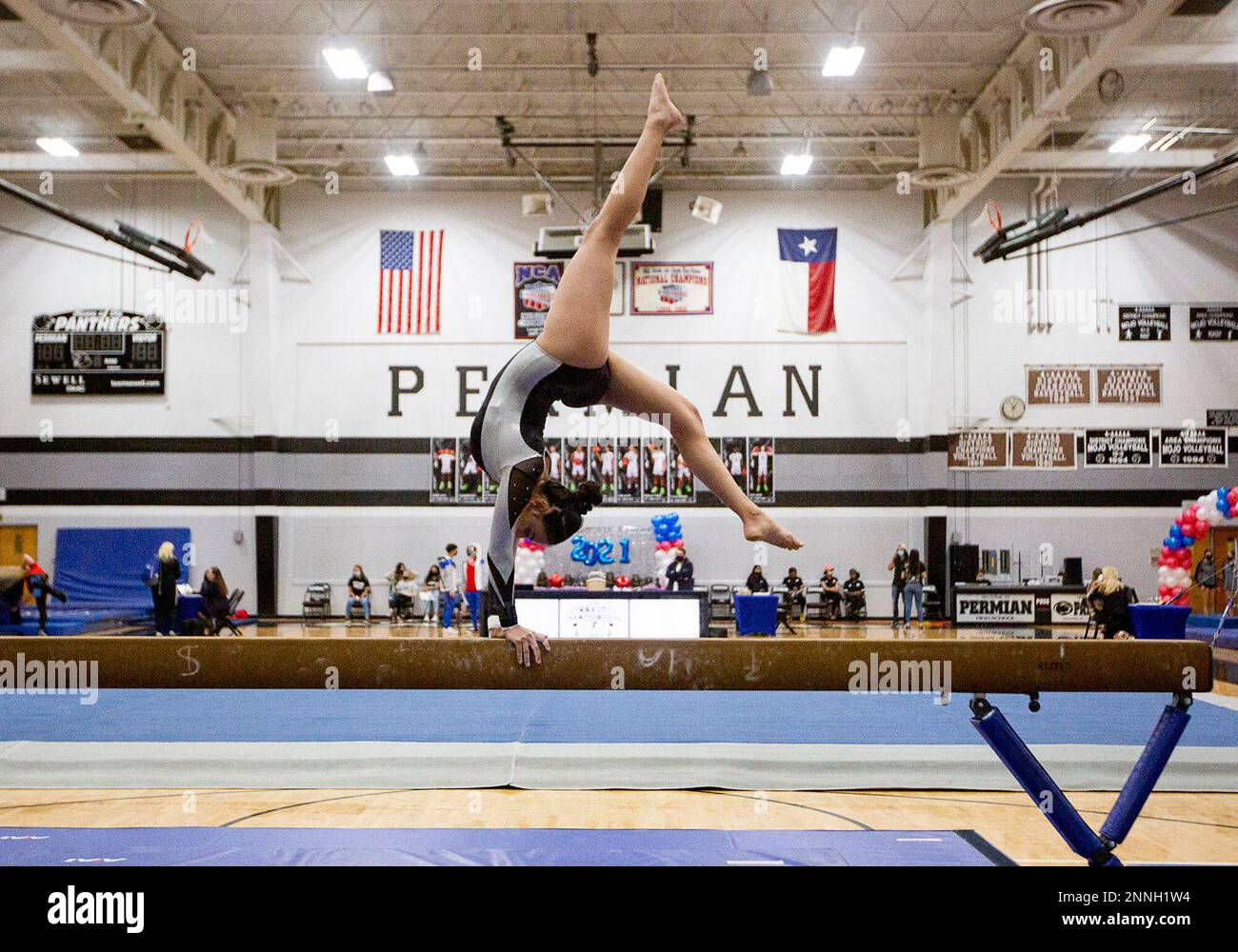 Permian High School's Daniella Jimenez performs her balance beam ...