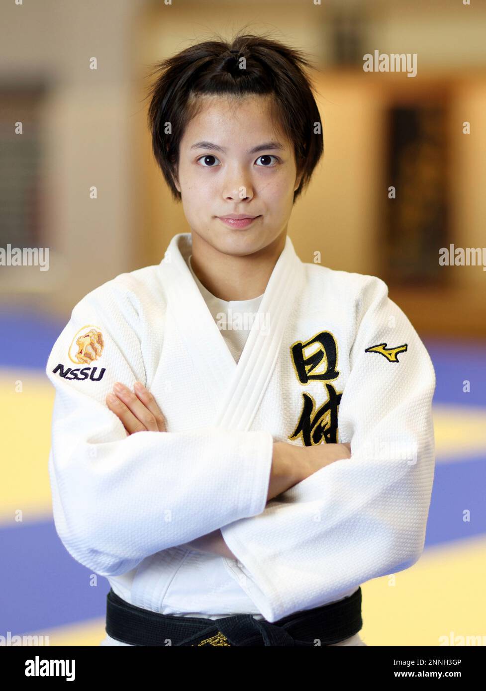 Uta Abe, a Japanese expert in judo, poses for photo during an interview ...