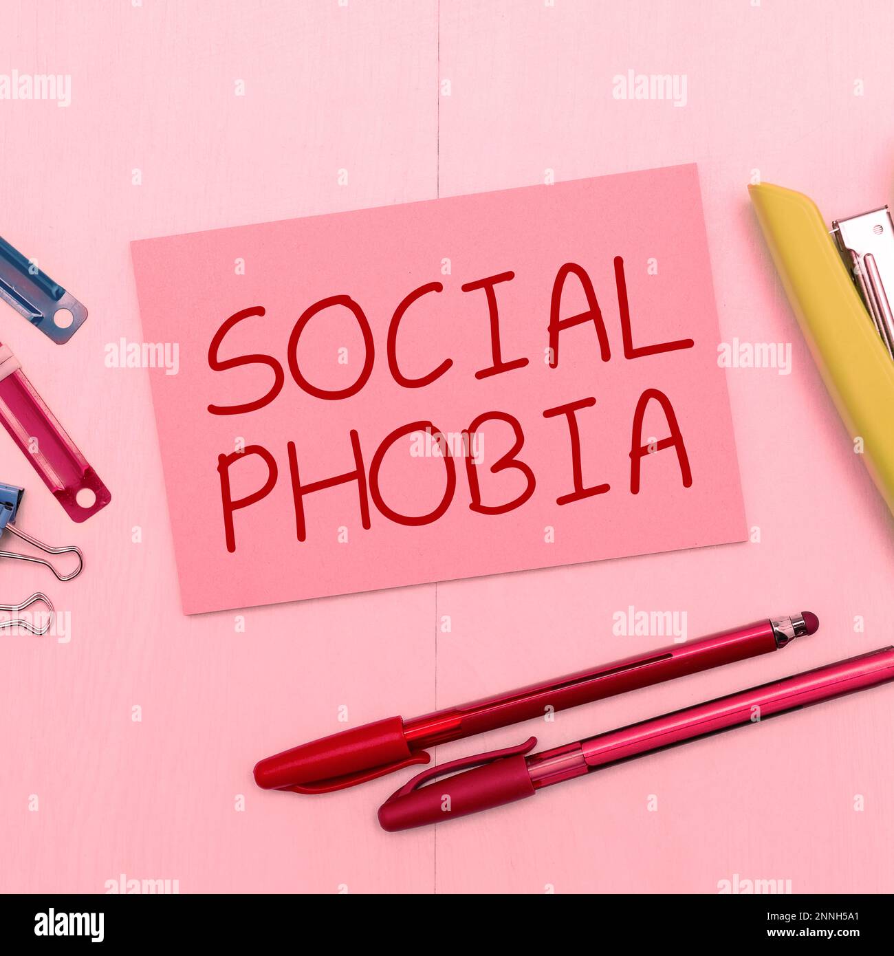 Sign displaying Social Phobia. Word Written on overwhelming fear of ...