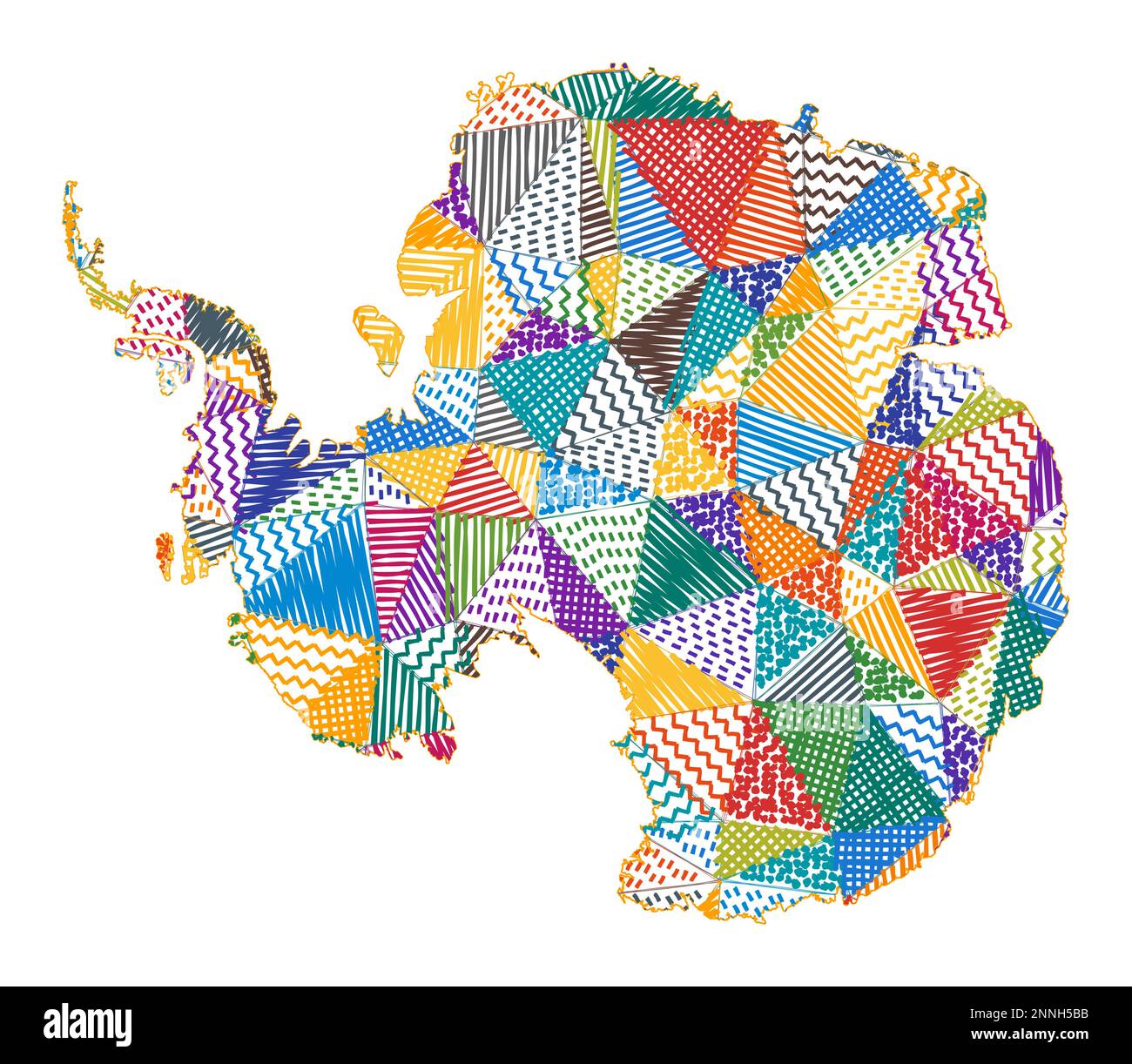 Kid style map of Antarctica. Hand drawn polygons in the shape of ...
