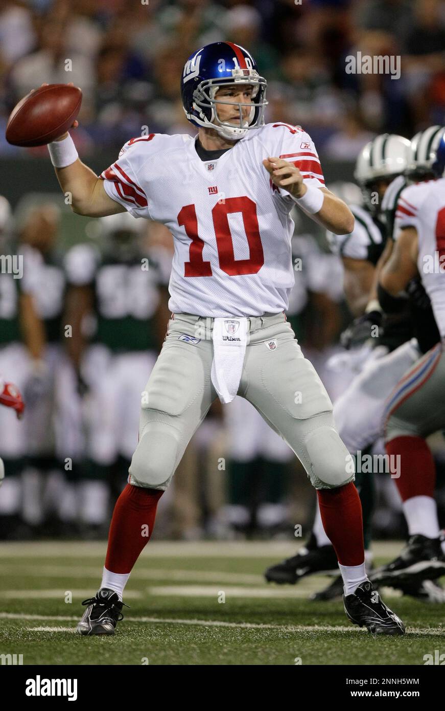 23 August 2008: New York Giants quarterback Eli Manning (10) during a ...