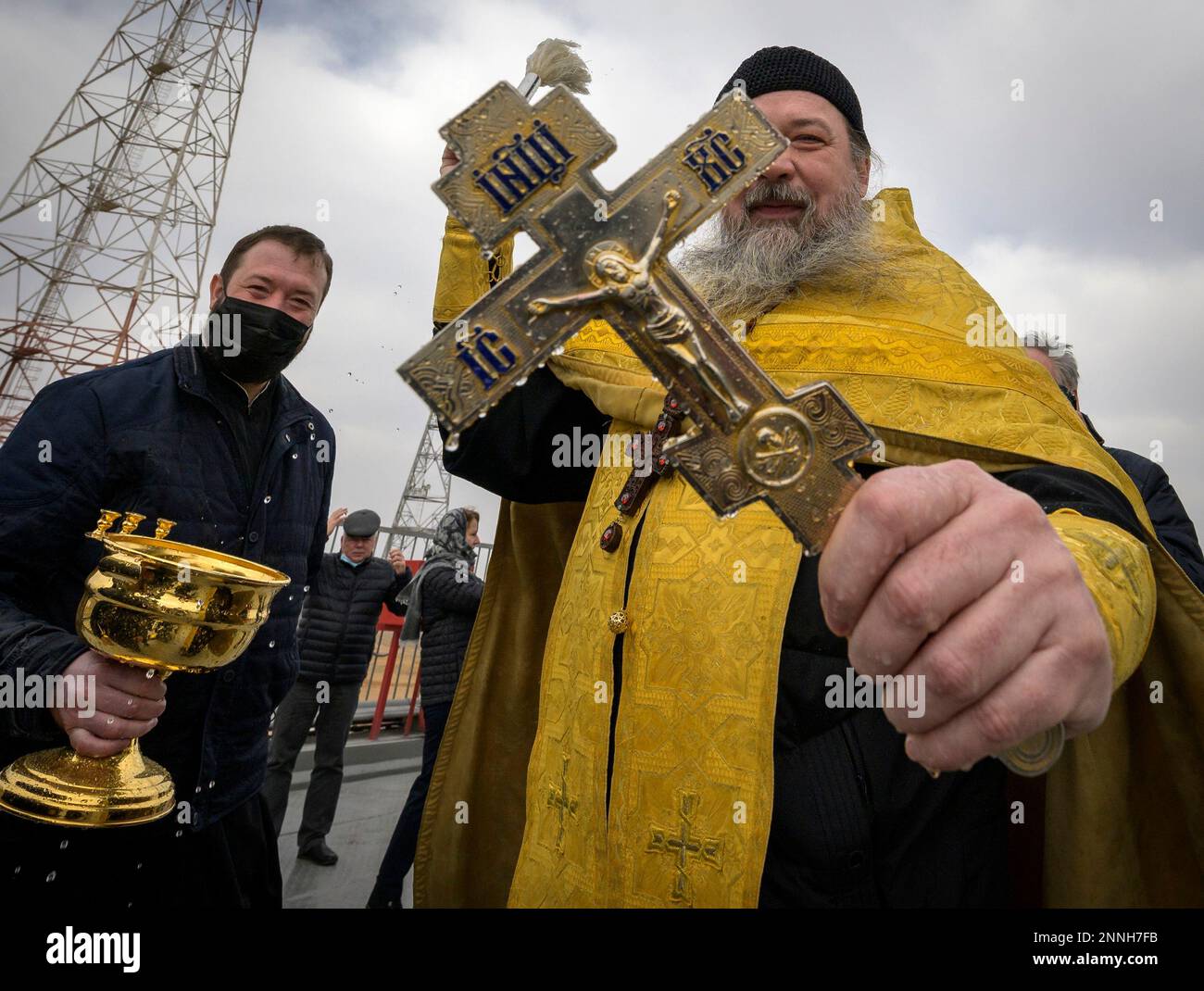 Russian Orthodox Priest Father Sergei blesses mission support personnel ...