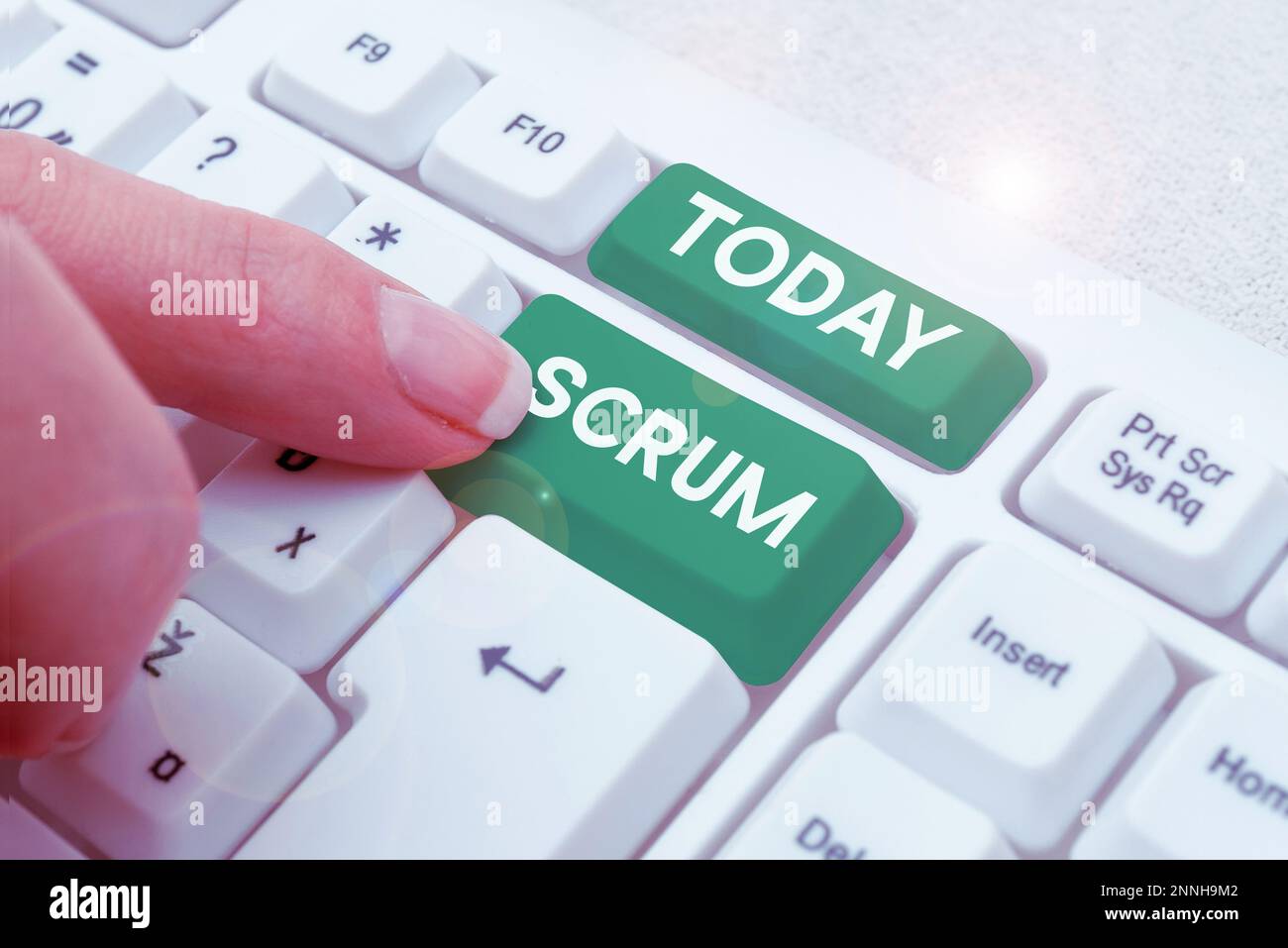 Hand writing sign Scrum. Word Written on handwriting as distinct from print written characters ...