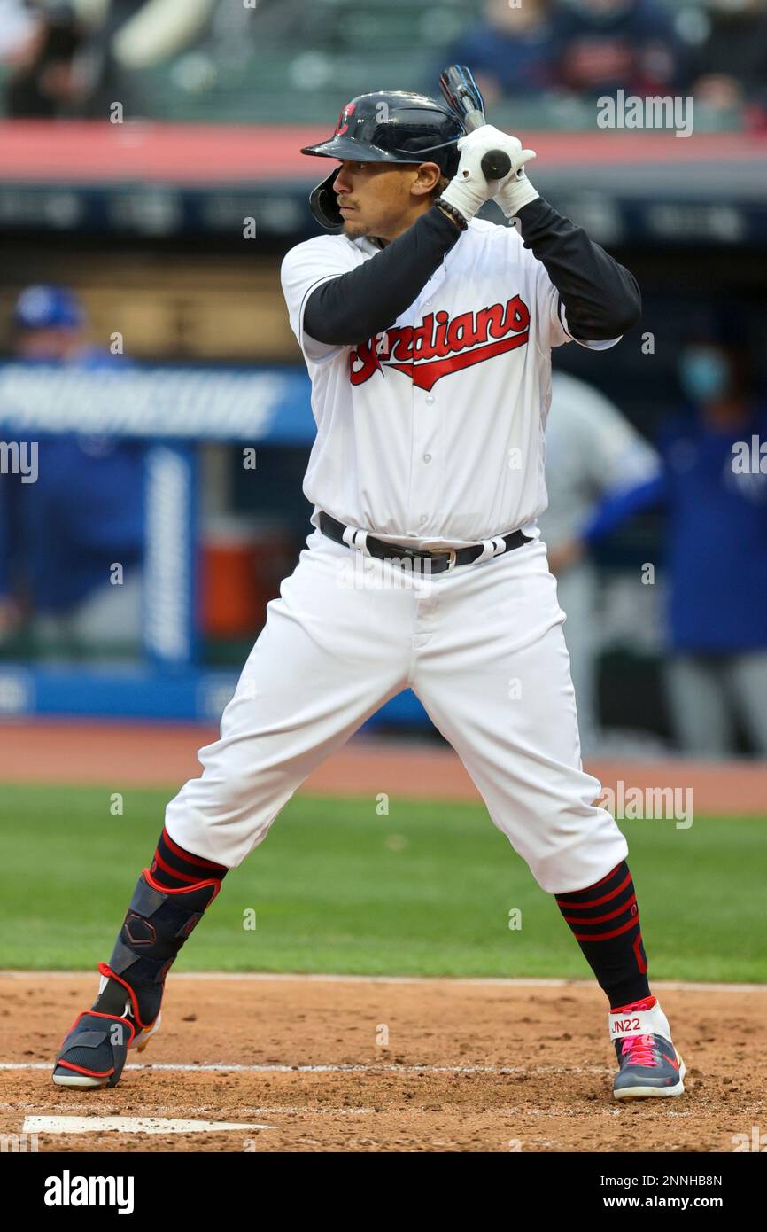 CLEVELAND, OH - APRIL 05: Cleveland Indians right fielder Josh Naylor ...
