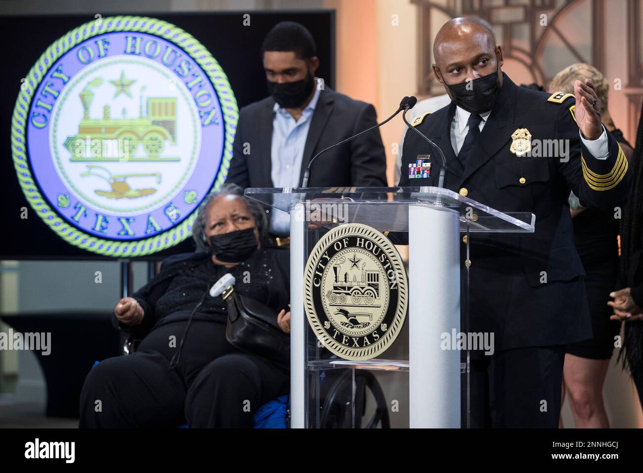 Houston Police Chief New Houston Police Chief Troy Finner speaks as he ...
